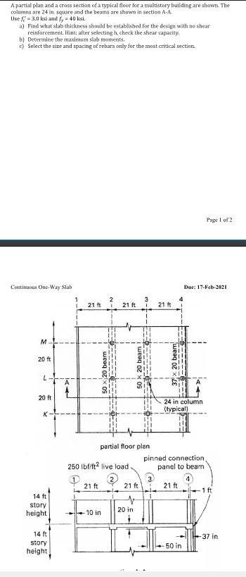 A partial plan and a cross section of a typical floor | Chegg.com