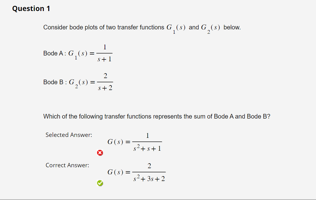 Solved Consider bode plots of two transfer functions \\( | Chegg.com
