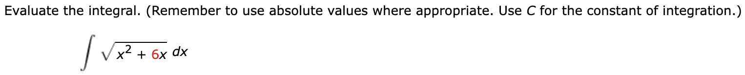 Solved Evaluate the integral. (Remember to use absolute | Chegg.com