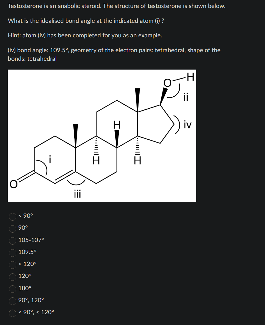 Solved Testosterone is an anabolic steroid. The structure of | Chegg.com