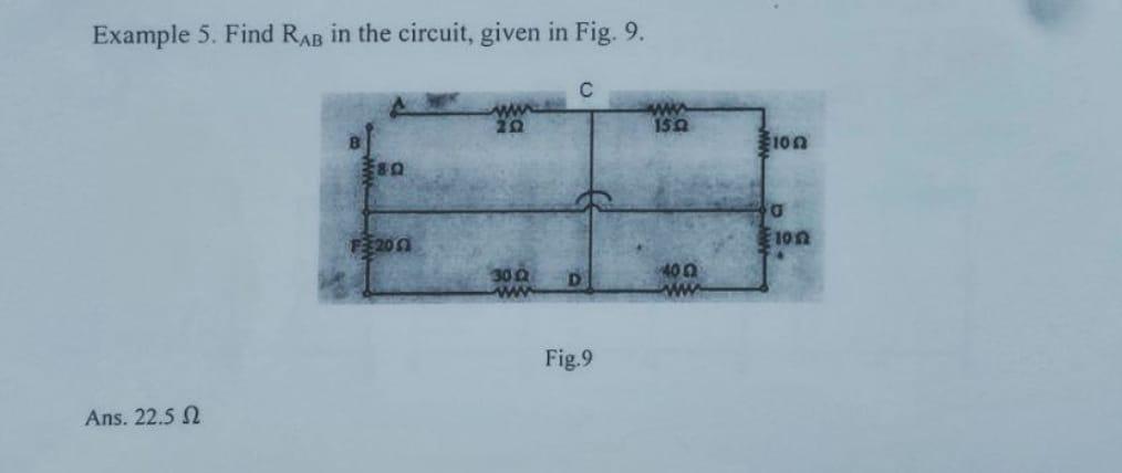 Solved Example 5. Find RAB in the circuit, given in Fig. 9 . | Chegg.com