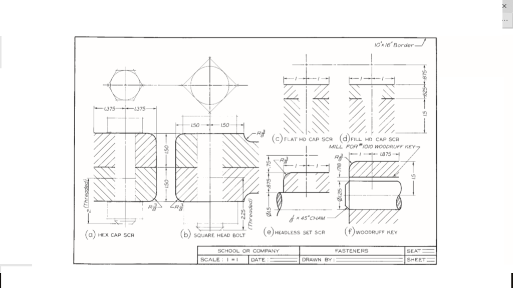 Exercise 13.3 Draw fasteners, arranged as shown. At | Chegg.com