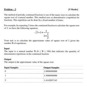 Solved Problem 15 Marks] The method of periodic continued | Chegg.com