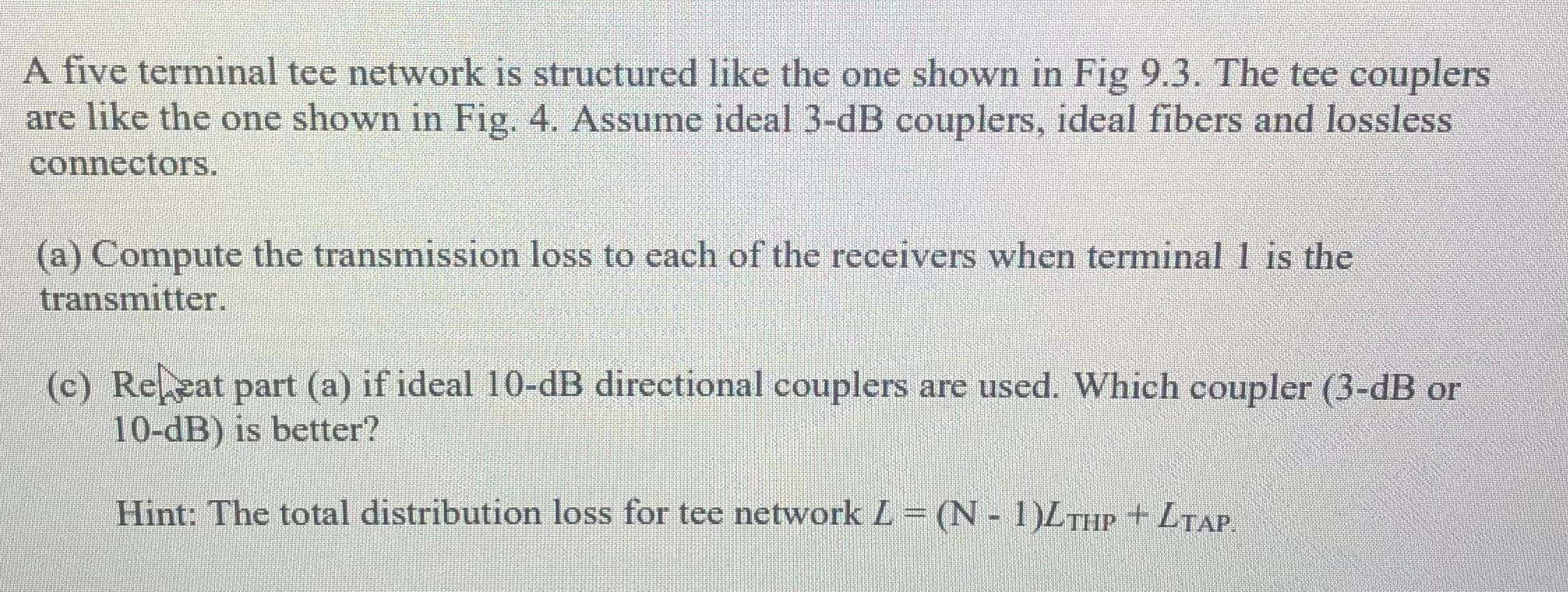Solved A five terminal tee network is structured like the | Chegg.com