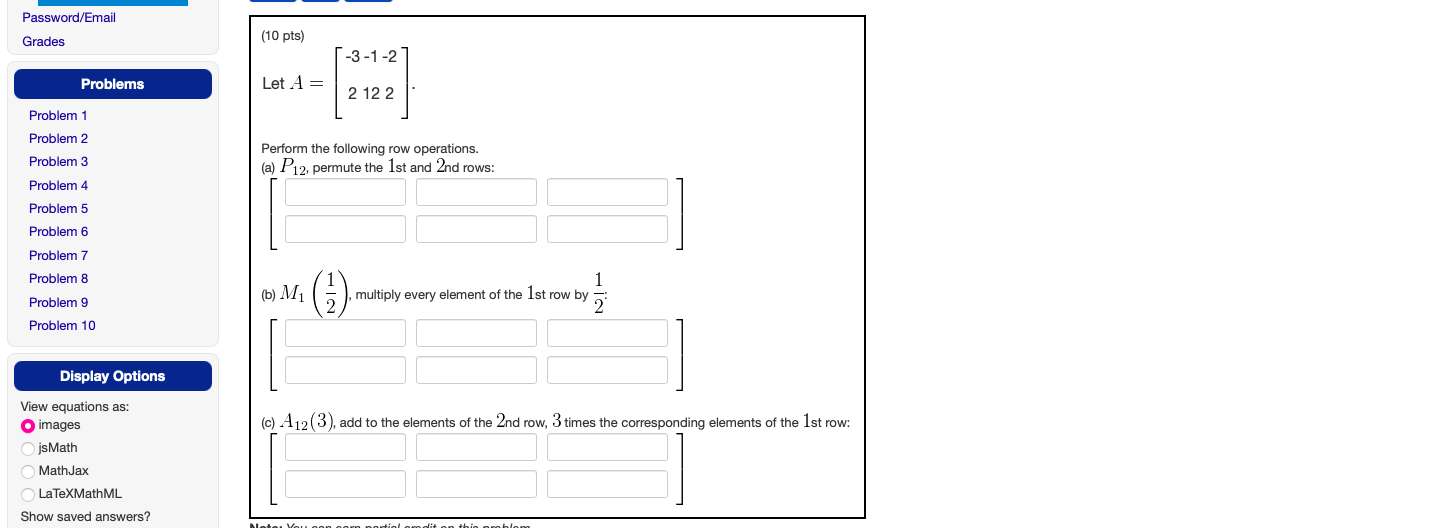 Solved Password/Email Grades (10 pts) 1-3-1-2 Problems LetA= | Chegg.com