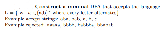 Solved Construct a minimal DFA that accepts the language | Chegg.com