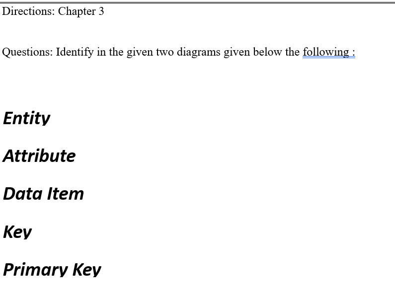Solved Directions: Chapter 3 Questions: Identify in the | Chegg.com