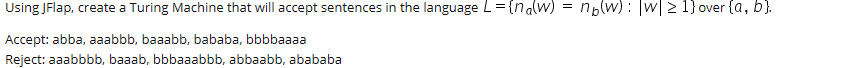 Solved Using JFlap, create a Turing Machine that will accept | Chegg.com
