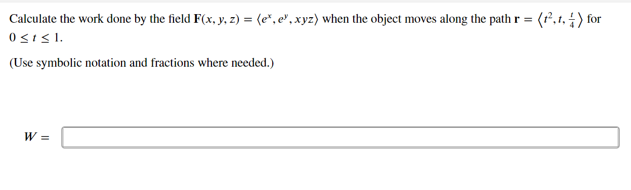 Solved Calculate the work done by the field | Chegg.com
