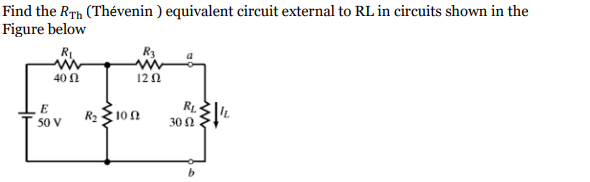 Solved Find the RTh (Thévenin ) equivalent circuit external | Chegg.com