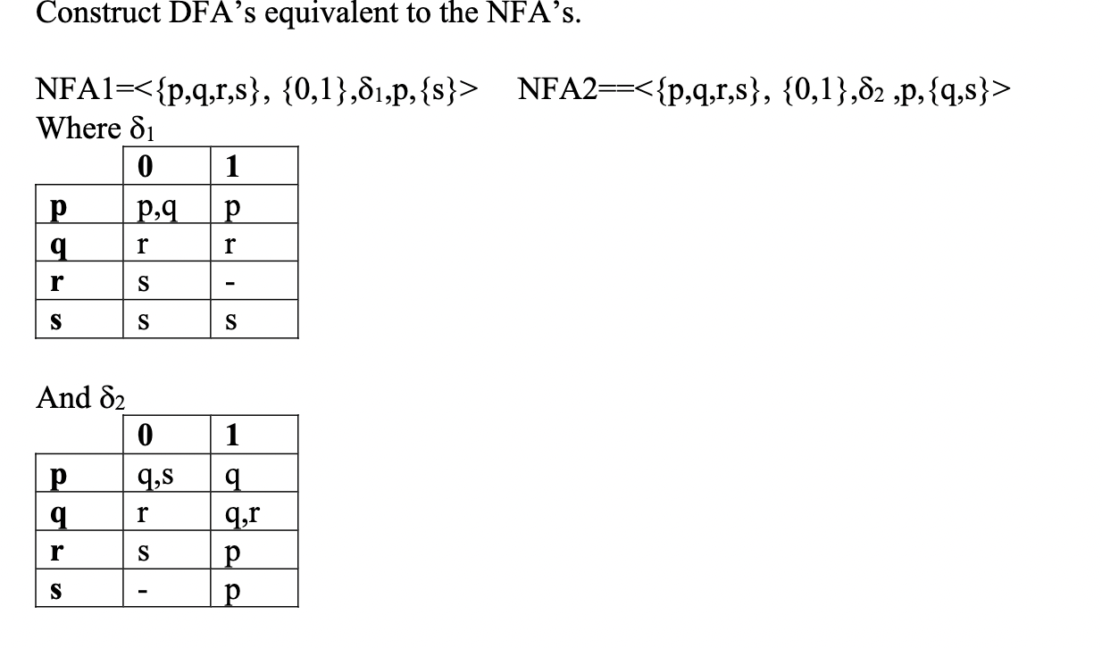 Solved Construct DFA’s equivalent to the | Chegg.com Solved Construct DFA’s equivalent to the | Chegg.com