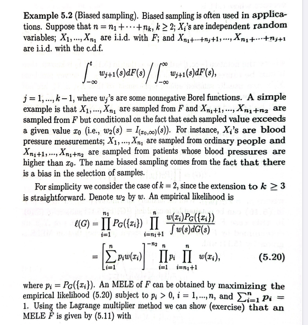 Example 5.2 (Biased sampling). ﻿Biased sampling is | Chegg.com