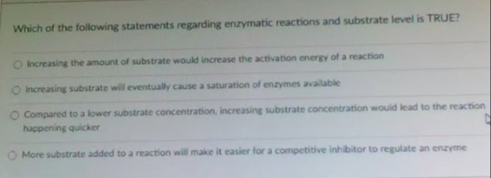 Solved Which of the following statements regarding enzymatic | Chegg.com