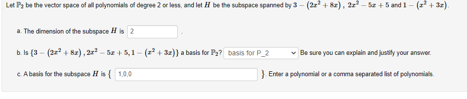 Solved Let P3 be the vector space of all polynomials of | Chegg.com