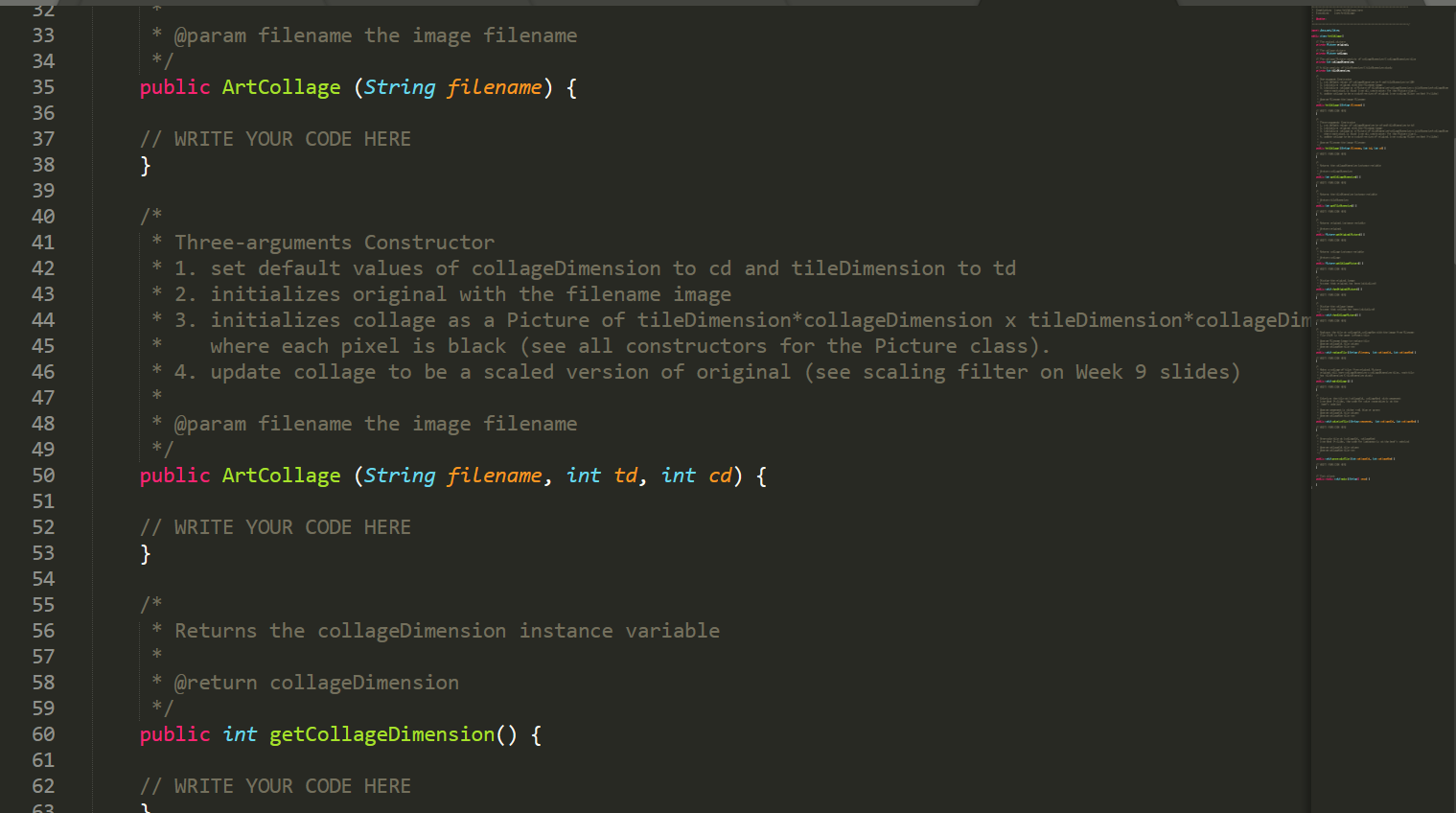 1. ArtCollage (100 points). The ArtCollage class | Chegg.com