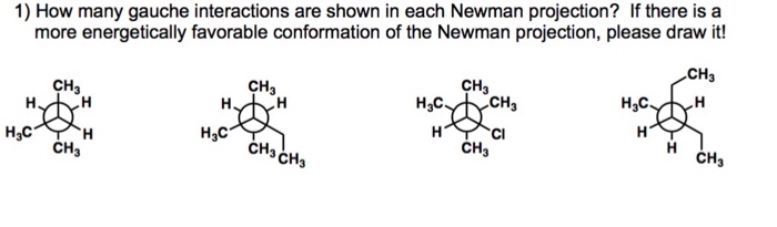 Solved How many gauche interactions are shown in each Newman | Chegg.com