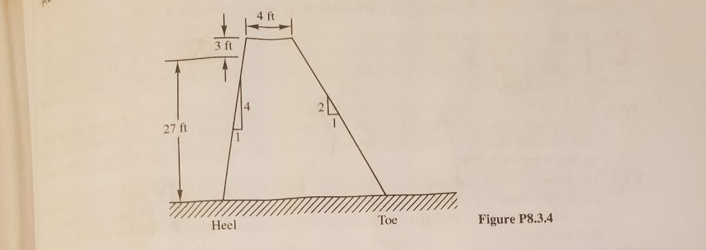 Solved Figure P8.3.48.3.4. A gravity dam is depicted in | Chegg.com
