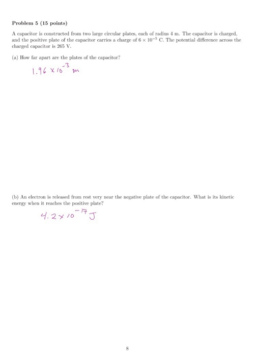 Solved Problem 5 (15 points) A capacitor is constructed from | Chegg.com