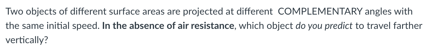 Solved Two objects of different surface areas are projected | Chegg.com