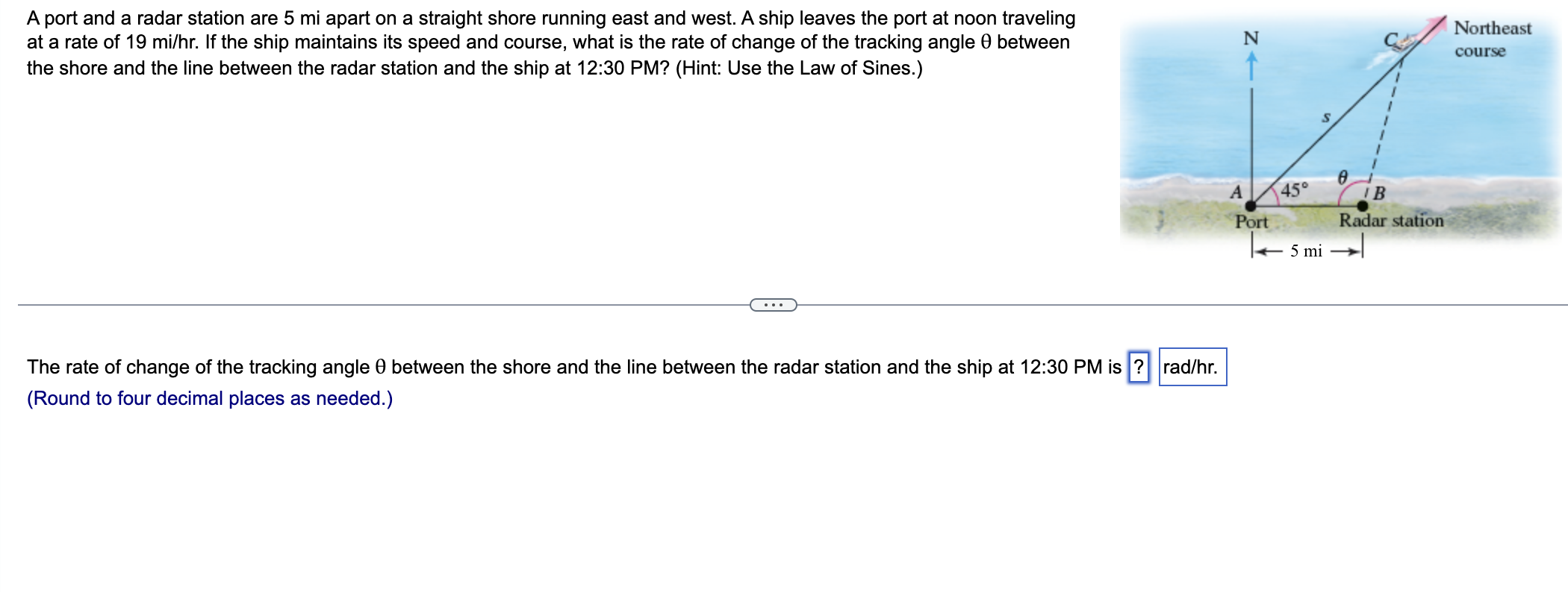 Solved The rate of change of the tracking angle \( \theta \) | Chegg.com