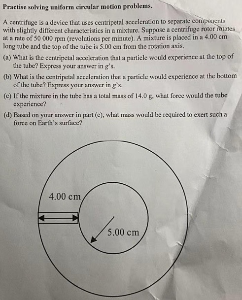 Solved Practise solving uniform circular motion problems. A | Chegg.com