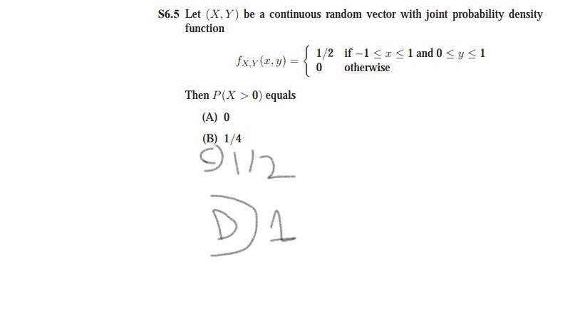 Solved S65 Let X Y Be A Continuous Random Vector With 