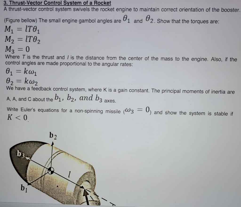 3. Thrust-Vector Control System of a Rocket A | Chegg.com