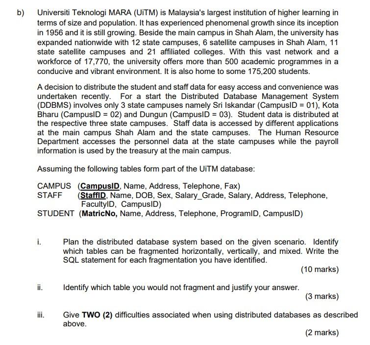Solved Universiti Teknologi MARA (UiTM) is Malaysia's | Chegg.com
