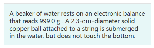 Solved A beaker of water rests on an electronic balance that | Chegg.com