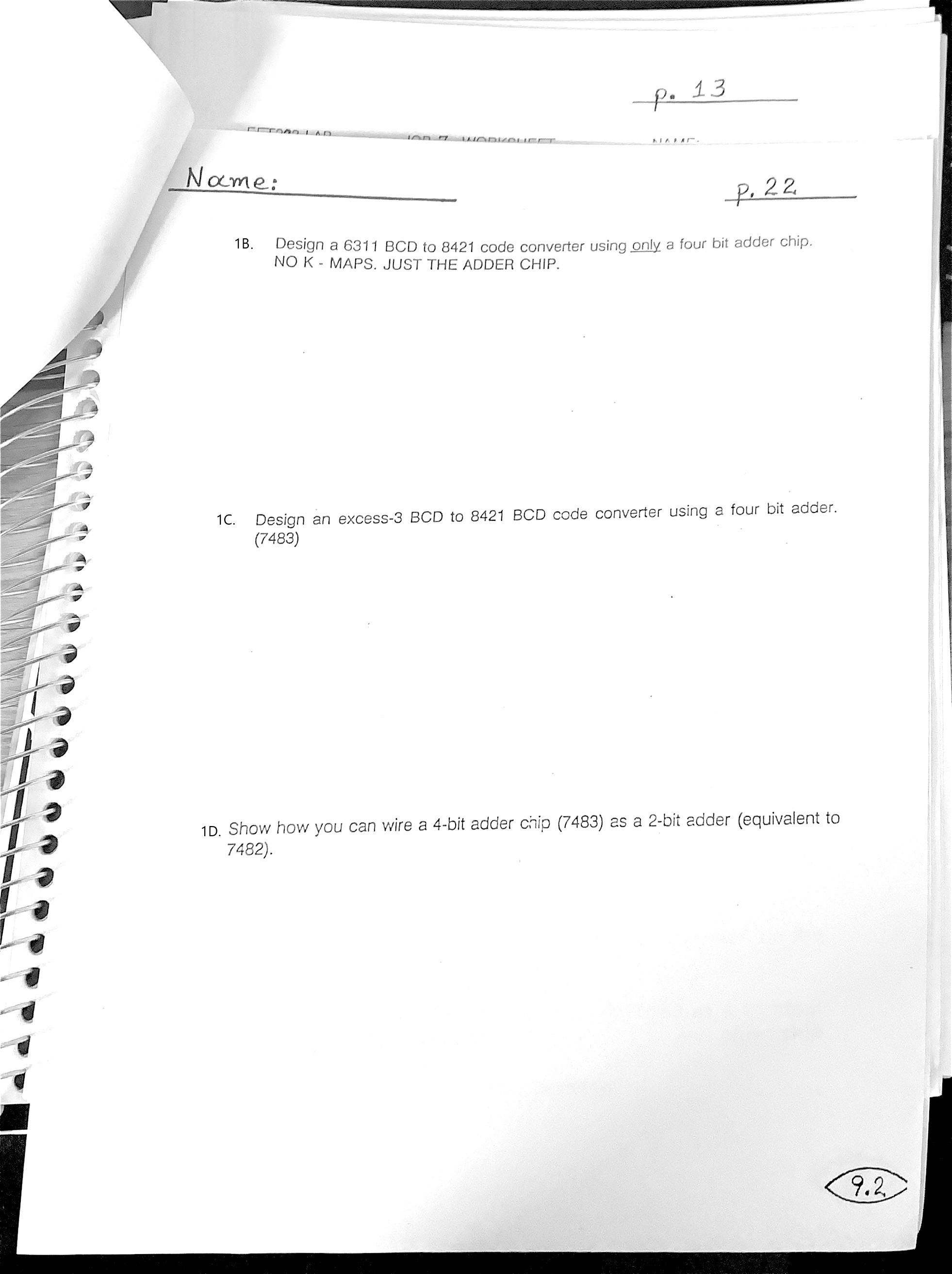 EET 223 LAB - Four Bil Adder Chip A pa. 21 В, Ho Bo V | Chegg.com