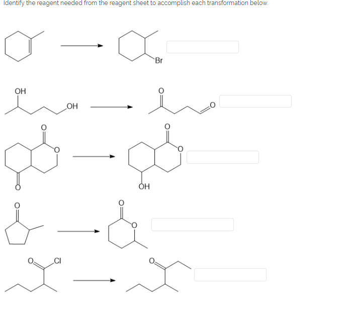 Solved Identify the reagent needed from the reagent sheet to | Chegg.com