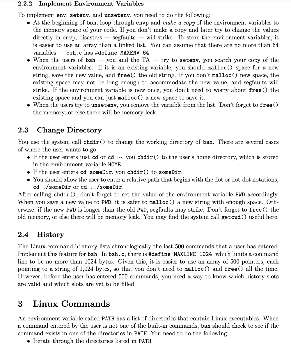 1 Introduction In this project, we develop a shell | Chegg.com