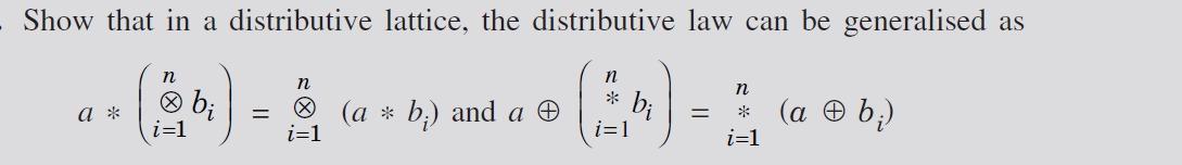 Solved Show that in a distributive lattice, the distributive | Chegg.com
