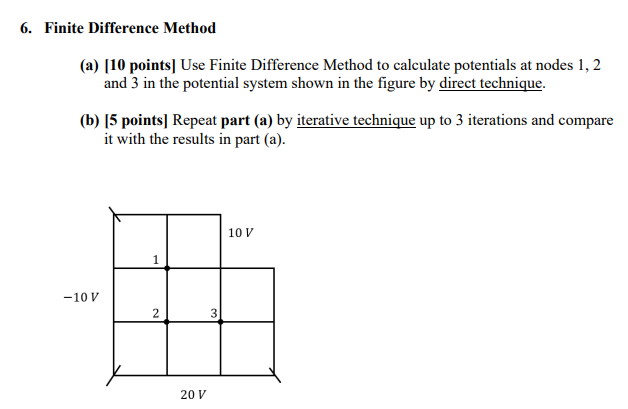 Solved 6 Finite Difference Method A [10 Points] Use