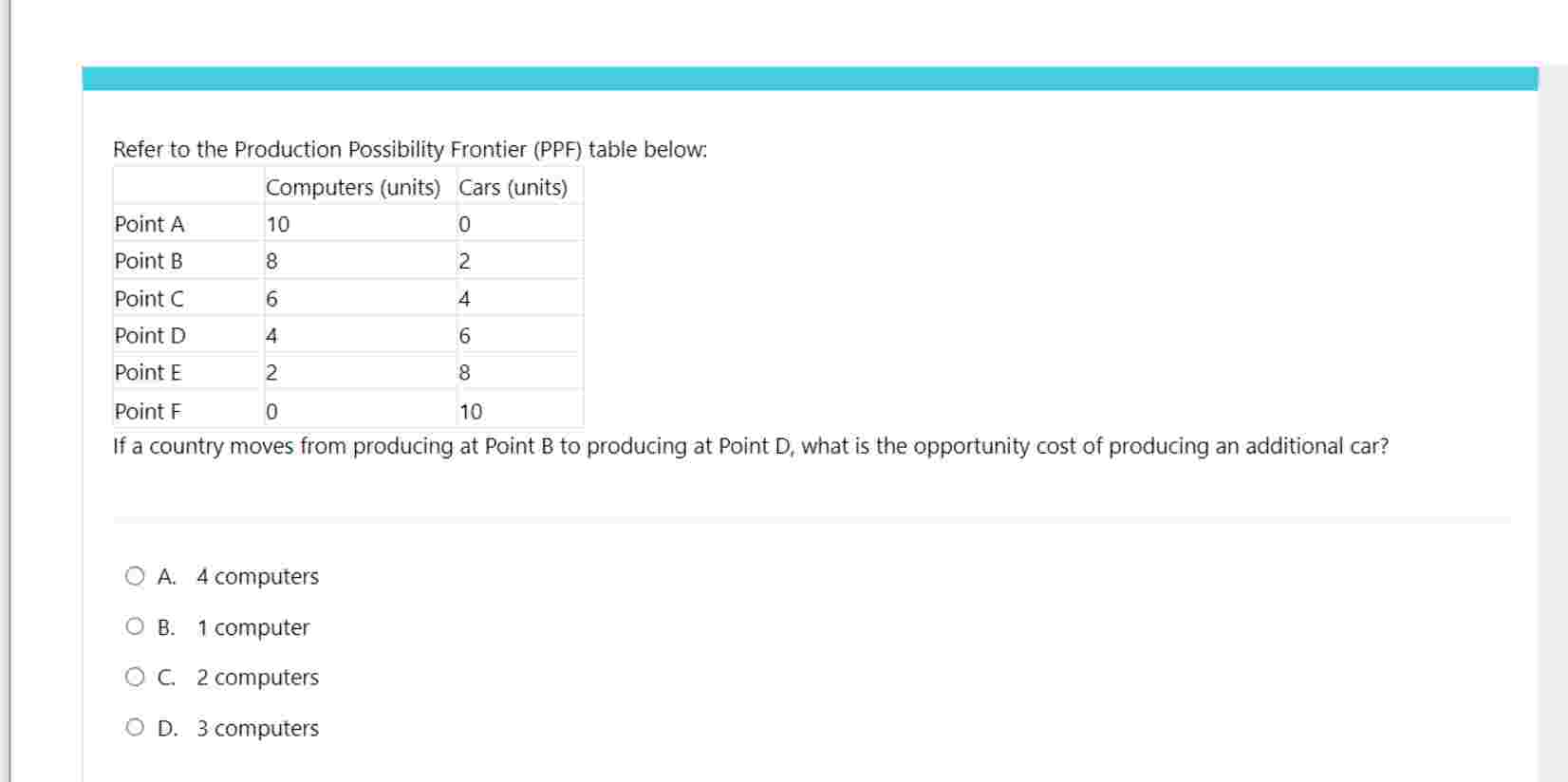 Solved Refer to the Production Possibility Frontier (PPF) | Chegg.com