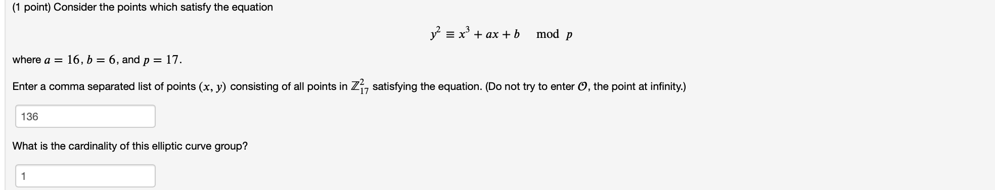 Solved (1 ﻿point) ﻿Consider the points which satisfy the | Chegg.com