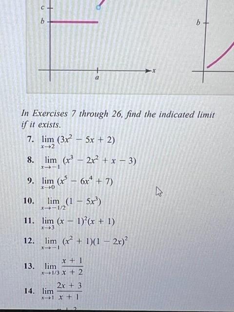 Solved In Exercises 7 through 26, find the indicated limit | Chegg.com