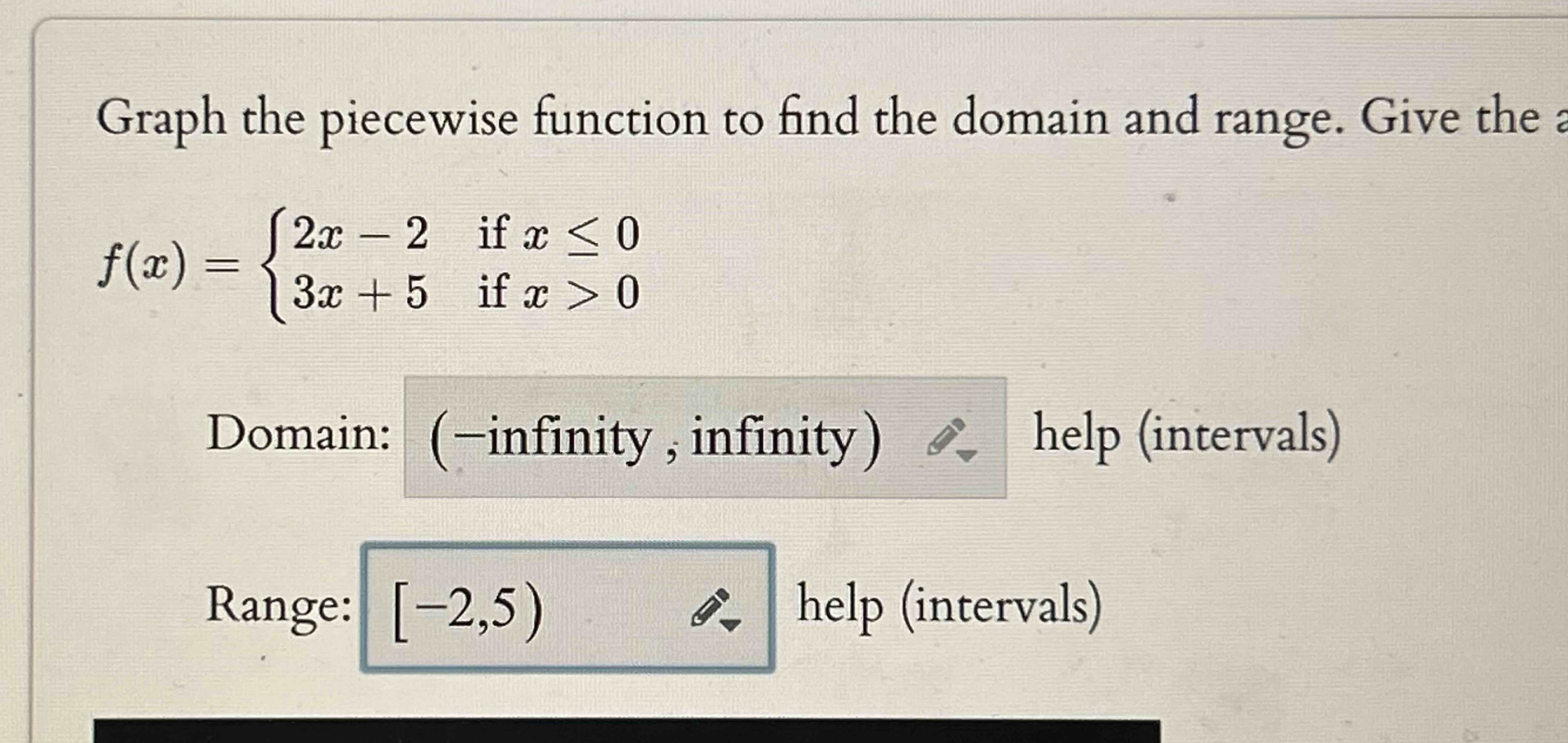 Solved Graph the piecewise function to ﻿find the domain and | Chegg.com