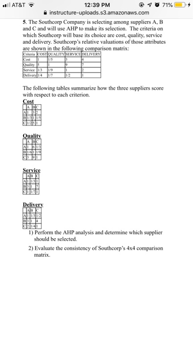 Solved AT&T 12:39 PM a instructure-uploads.s3.amazonaws.com | Chegg.com