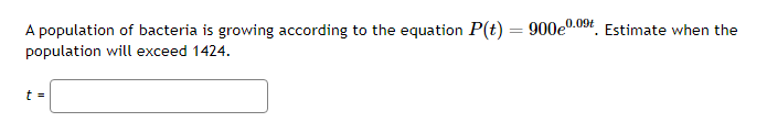 Solved A population of bacteria is growing according to the | Chegg.com