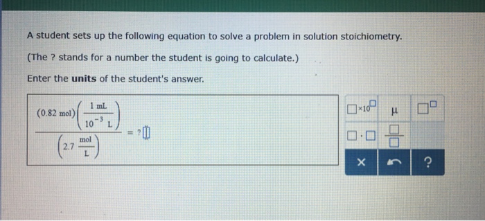 Solved A student sets up the following equation to solve a | Chegg.com