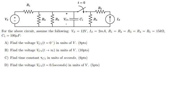 Solved For the above circuit, assume the following: | Chegg.com