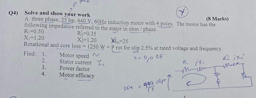 Solved Q3) Solve and show your work (9 Marks) A 4 poles, 60 | Chegg.com