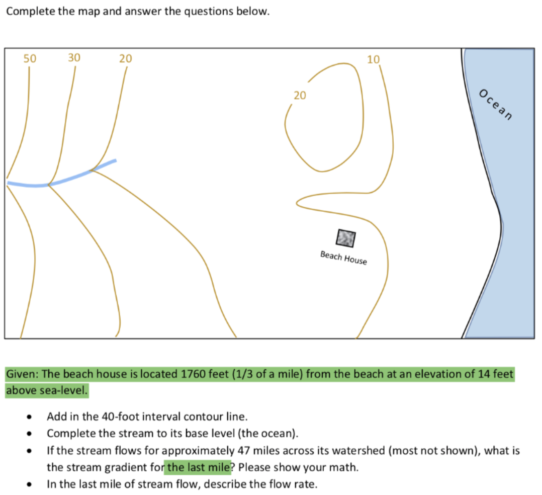 Solved If you were asked to draw a map of a stream with a | Chegg.com