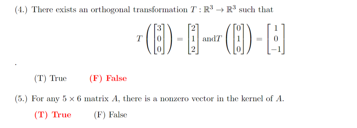 Solved (4.) There exists an orthogonal transformation | Chegg.com