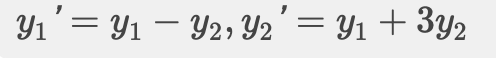 Solved y1′=y1−y2,y2′=y1+3y2 | Chegg.com