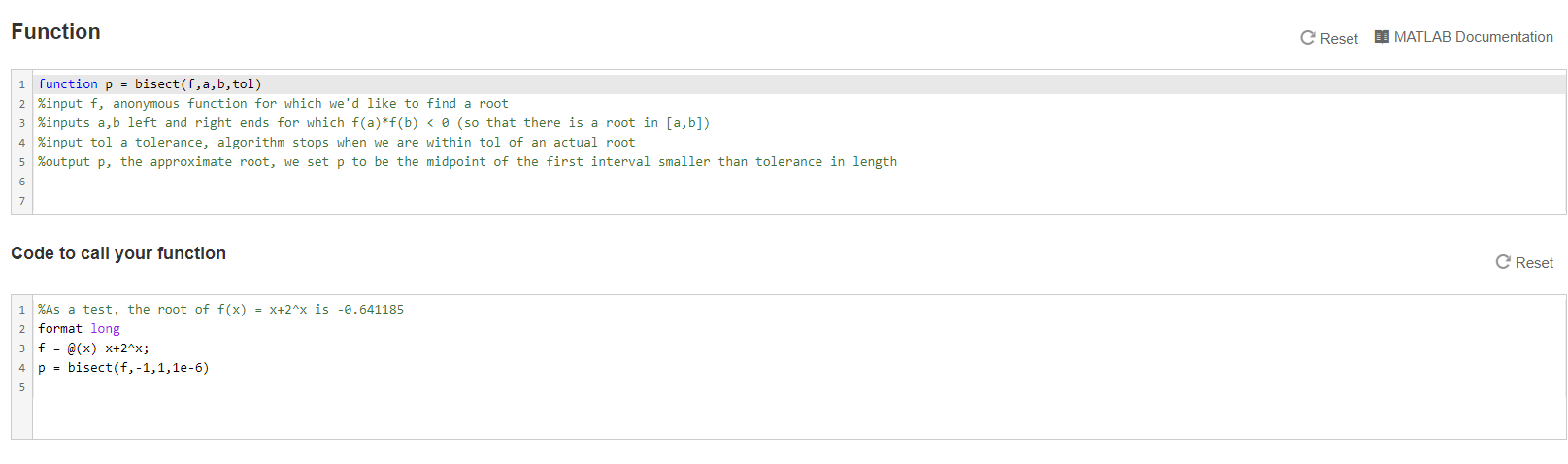 Solved Function C Reset Matlab Documentation I Function P 9556