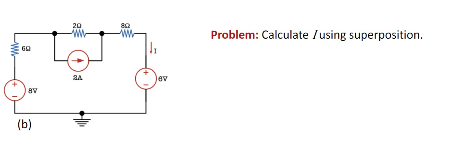 Solved Problem: Calculate I using superposition. | Chegg.com