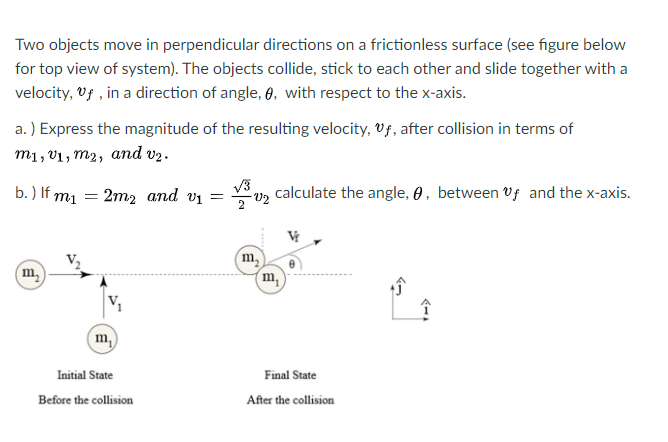 Solved Two objects move in perpendicular directions on a | Chegg.com