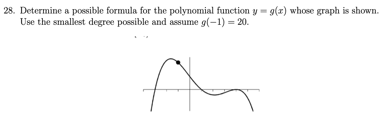 Solved 28. Determine a possible formula for the polynomial | Chegg.com